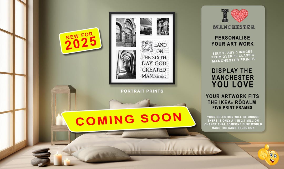 On the Sixth Day, God Created Manchester Print | Personalise Your ...