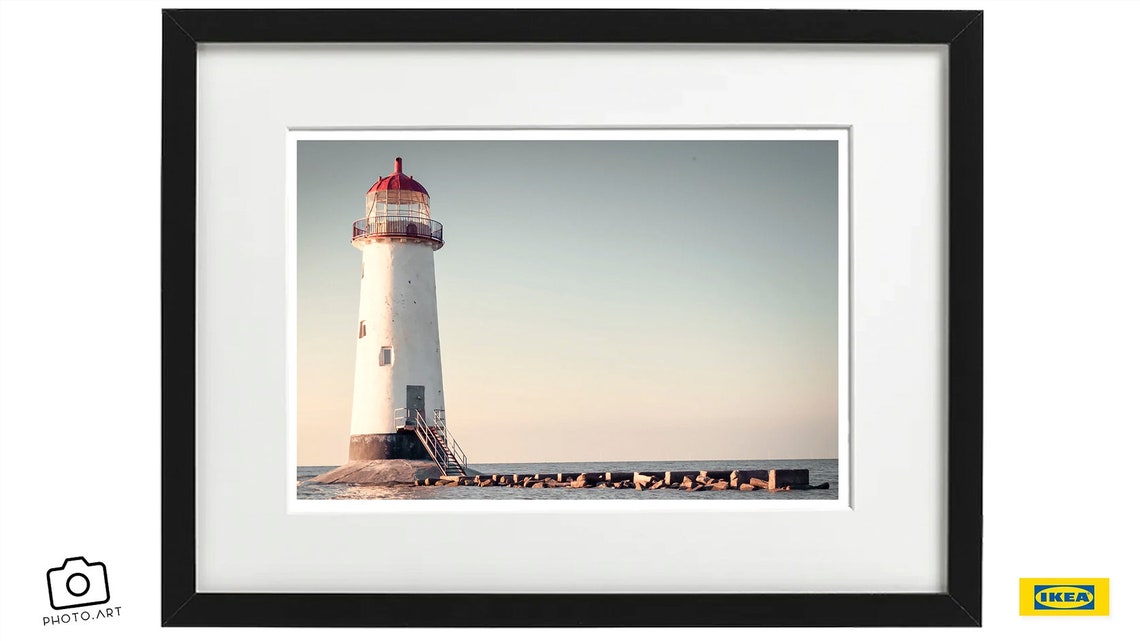 North Wales Print | Point of Ayr Lighthouse Print | Welsh Seascape ...
