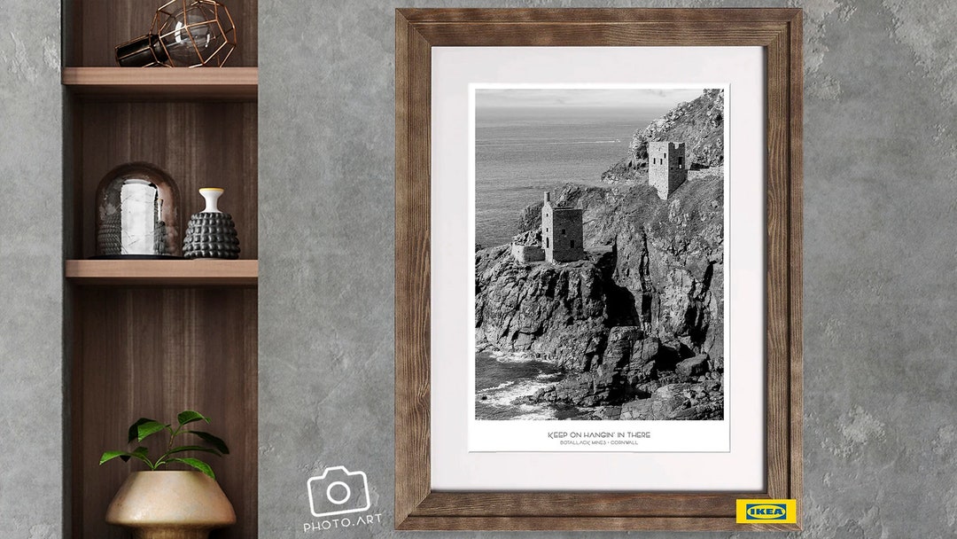 Monochrome Botallack Mine Poster Print | Cornwall Old Tin Mine Clinging ...