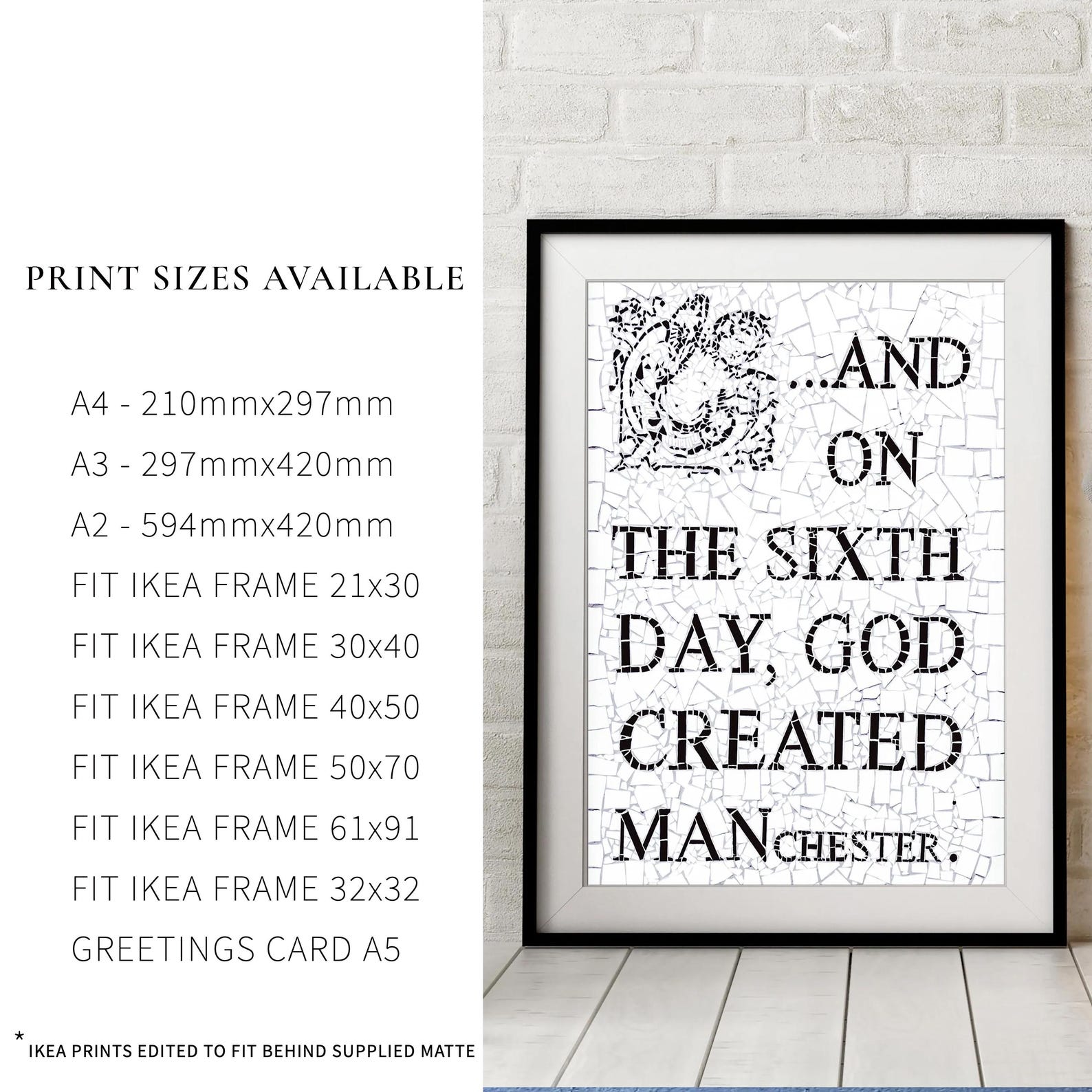 On the Sixth Day, God Created Manchester Print, Affleck’s Palace Mosaic ...