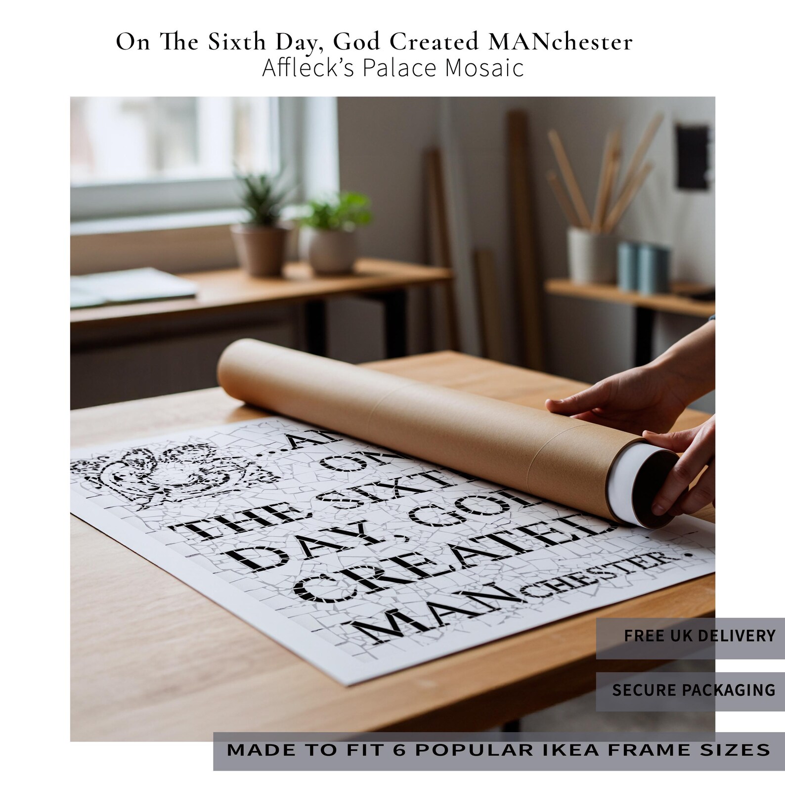 On the Sixth Day, God Created Manchester Print, Affleck’s Palace Mosaic ...