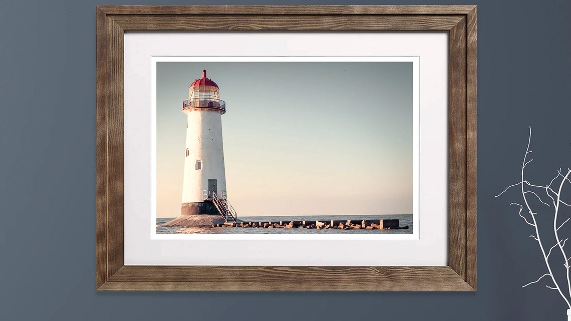 North Wales Print | Point of Ayr Lighthouse Print | Welsh Seascape ...