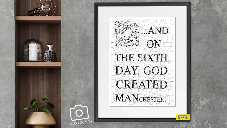 On the Sixth Day, God Created Manchester Print, Afflecks Palace Mosaic ...