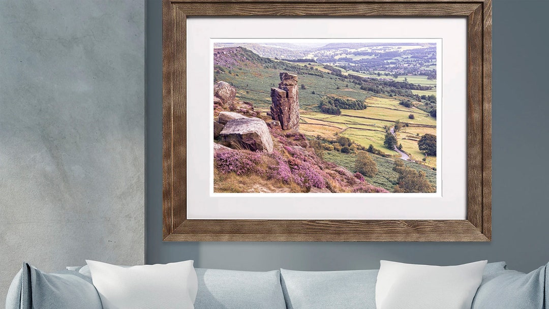 The Pinnacle, Curbar Edge Peak District Print | High Peak in August ...