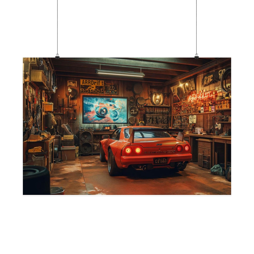 GTR R33 Car Poster, Drifting Poster, Car Workshop Poster, Car ...