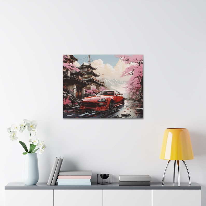 Mt Fuji Cherry Blossom Custom Poster Unique Anime JDM Car Enthusiast ...