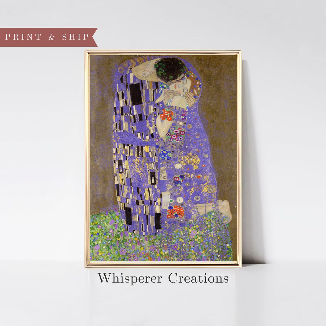Gustave Klimt Art Print the Kiss Gustav Klimt Klimt Painting Modern ...