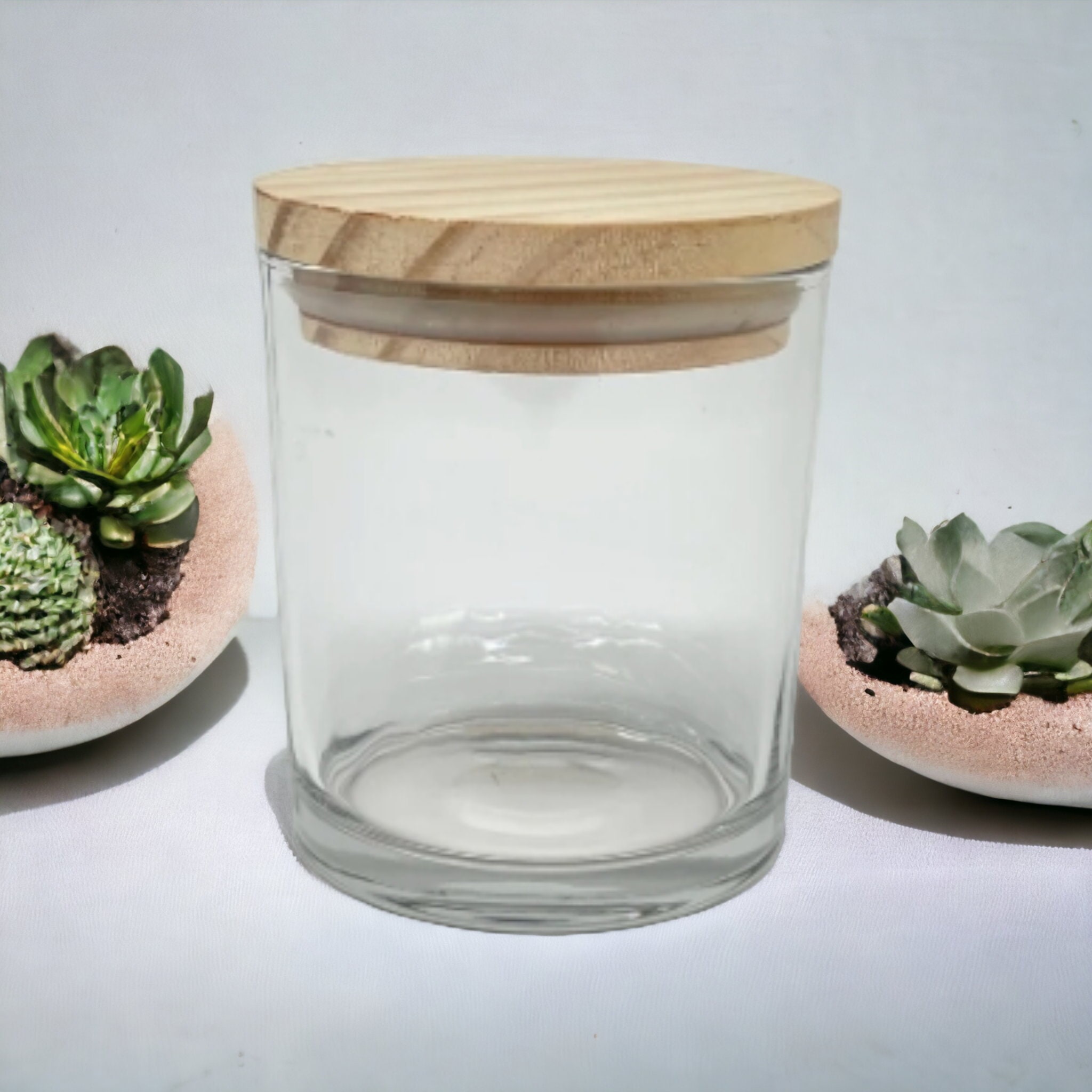 Tarro De Vidrio De 270 Ml Con Tapa De Bambú, Frasco Para Velas. Incluye ...