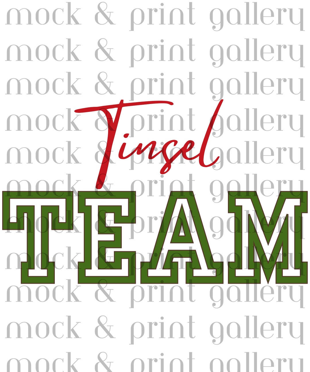 Tinsel Team Christmas Digital Files SVG PNG, Holiday Varsity Letters ...