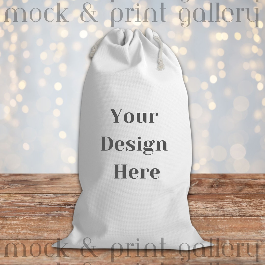 Christmas Sack Mockup PNG, Festive Holiday Santa Sack With Christmas ...