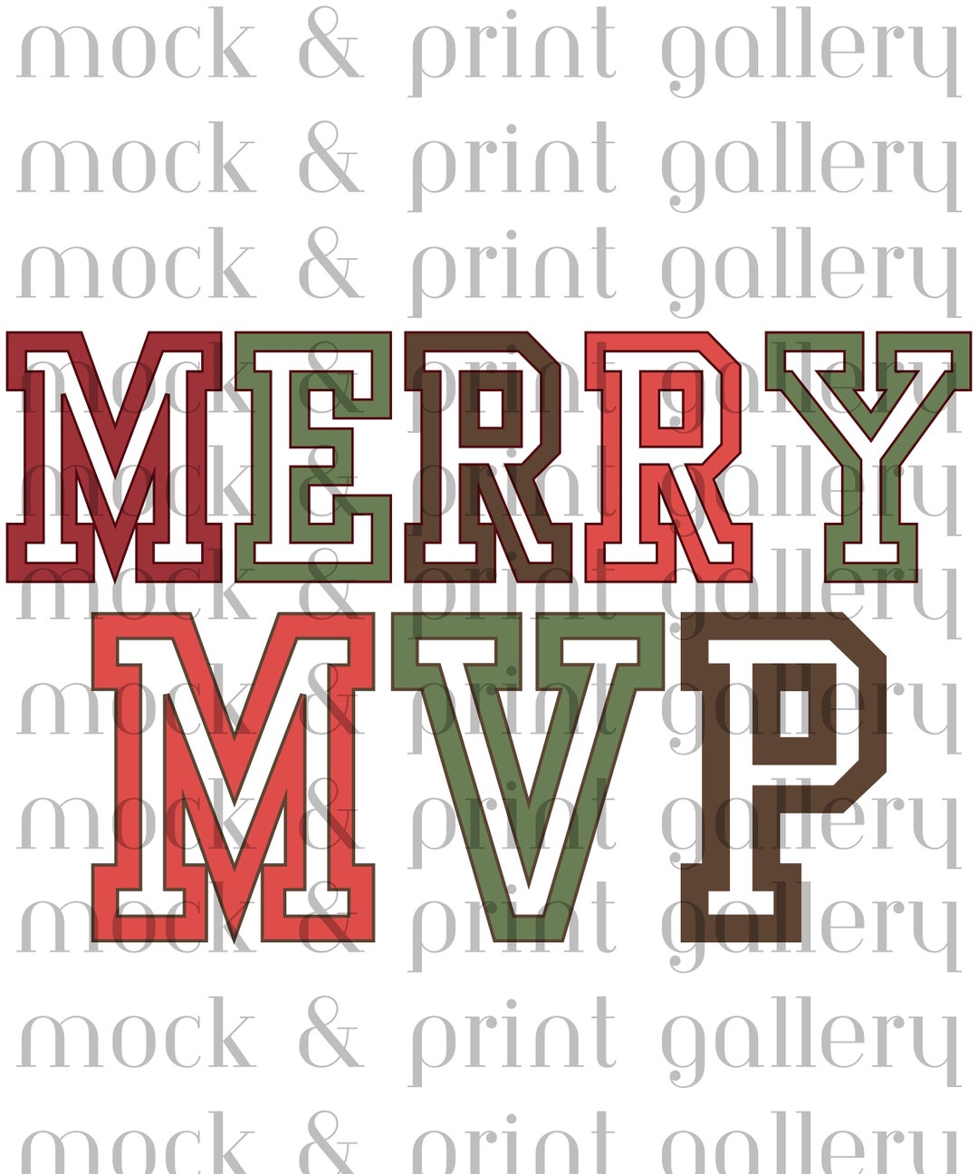 Merry MVP Christmas Digital Files SVG PNG, Holiday Varsity Letters ...