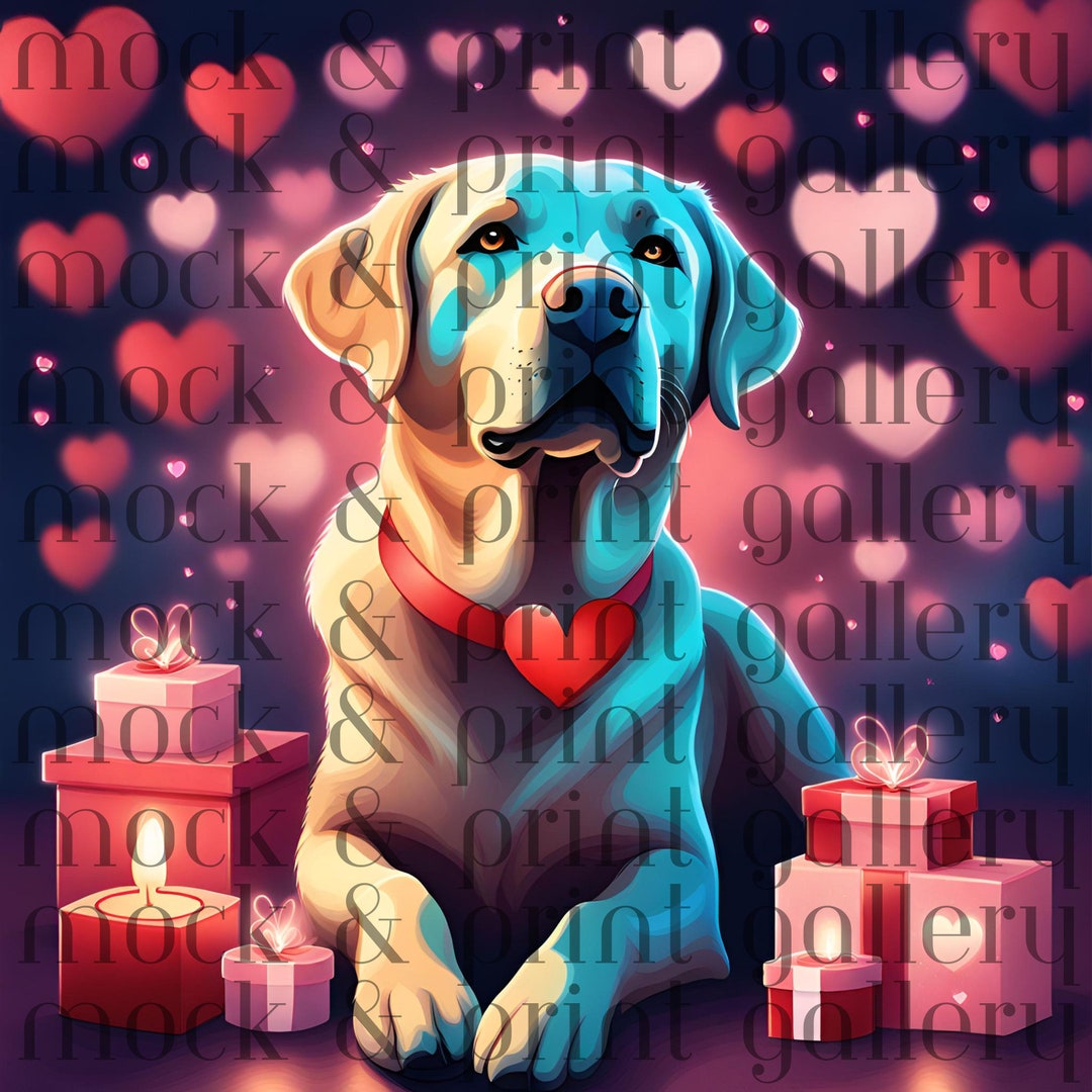 Labrador Valentines Day Digital File SVG PNG, Dreamy Labrador Retriever ...