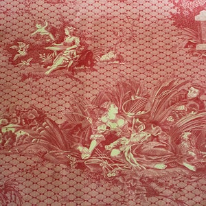 3+ Yard Pieces of Red Toile Fabric - Etsy
