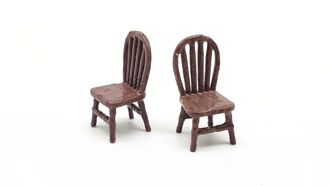 HO Scale Wood Chairs Set | Miniature Furniture - Etsy
