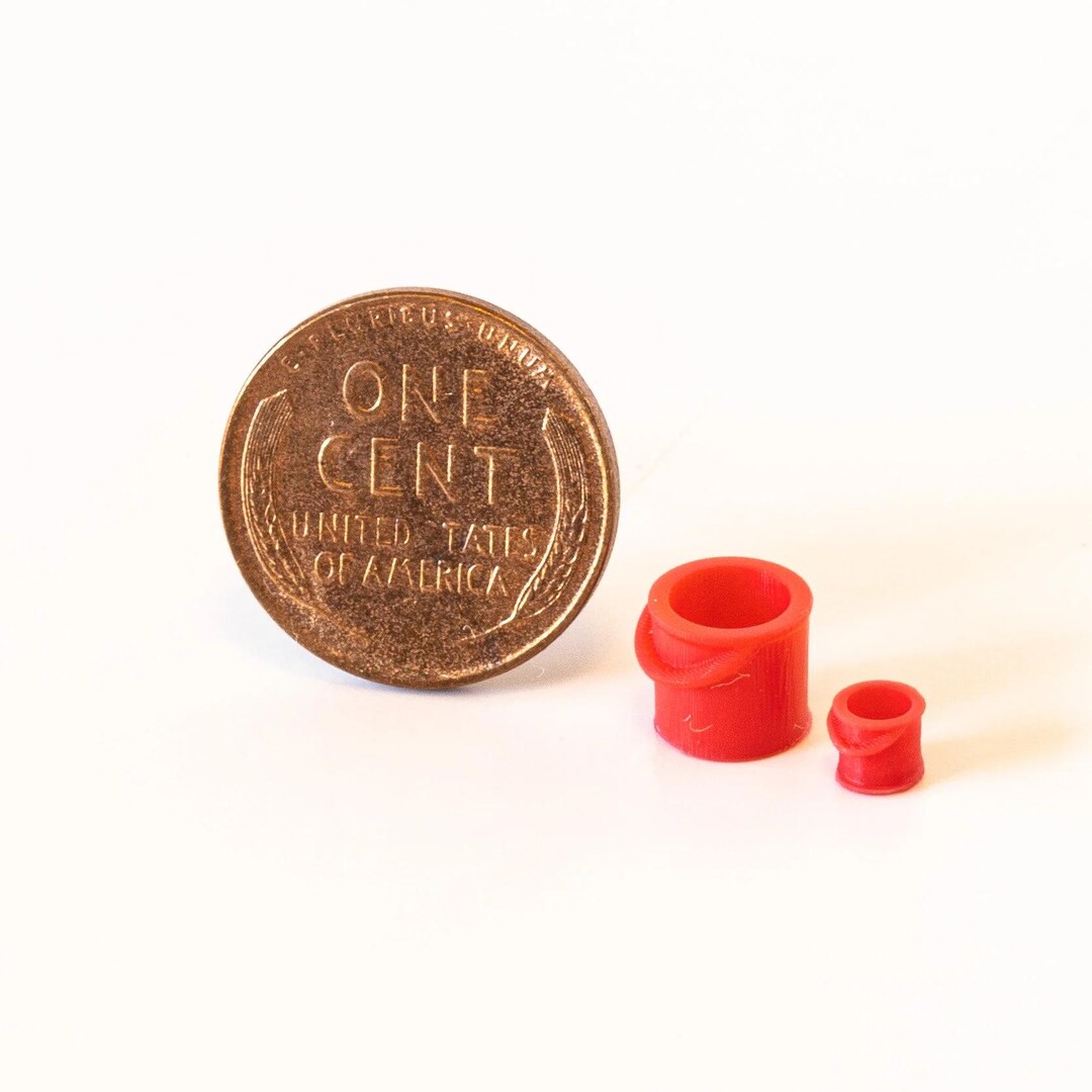 Red Fire Bucket - HO Scale, N Scale, O Scale | Model Train Scenery - Etsy