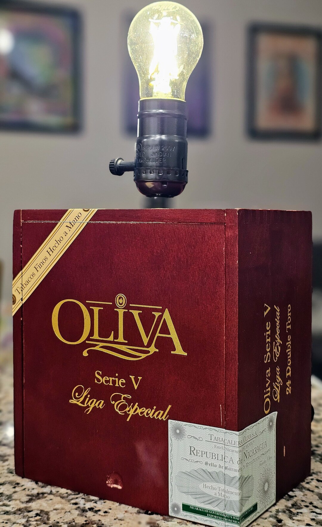 Oliva Double Toro Cigar Box Lamp - Etsy