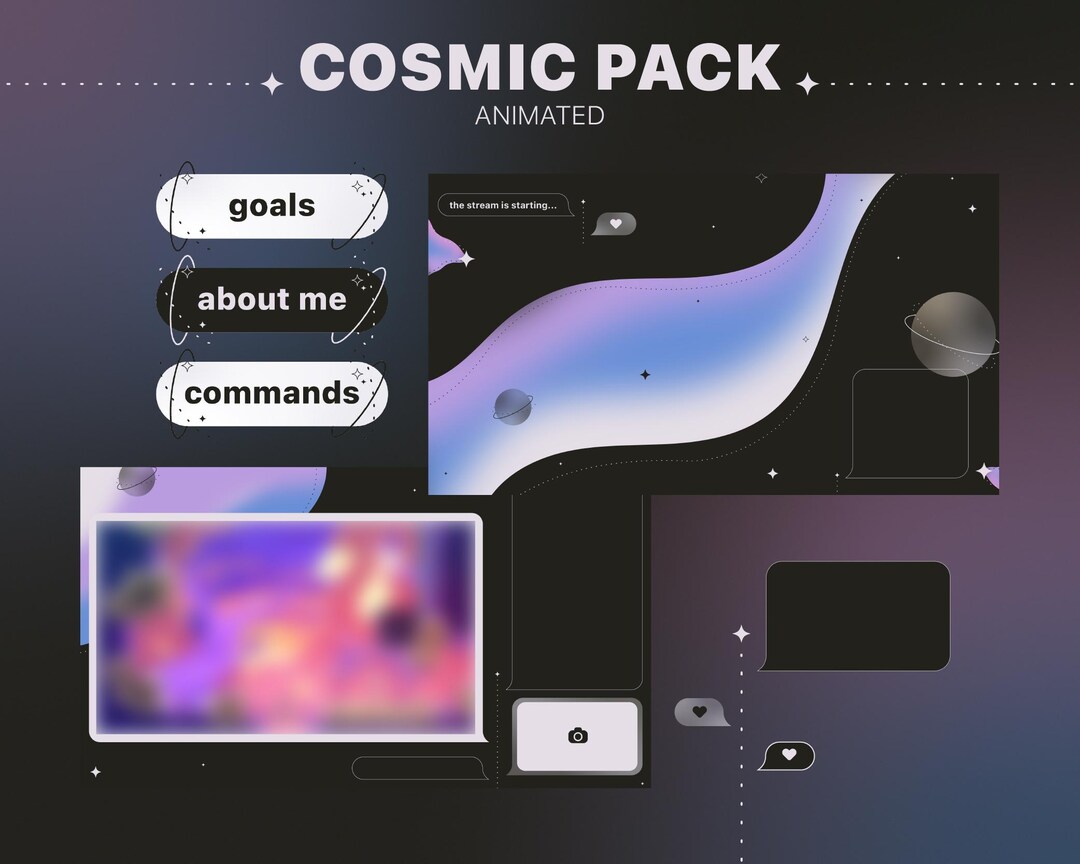 Cosmic Stream Pack | Animated Scenes | Space Aesthetic | Overlays ...