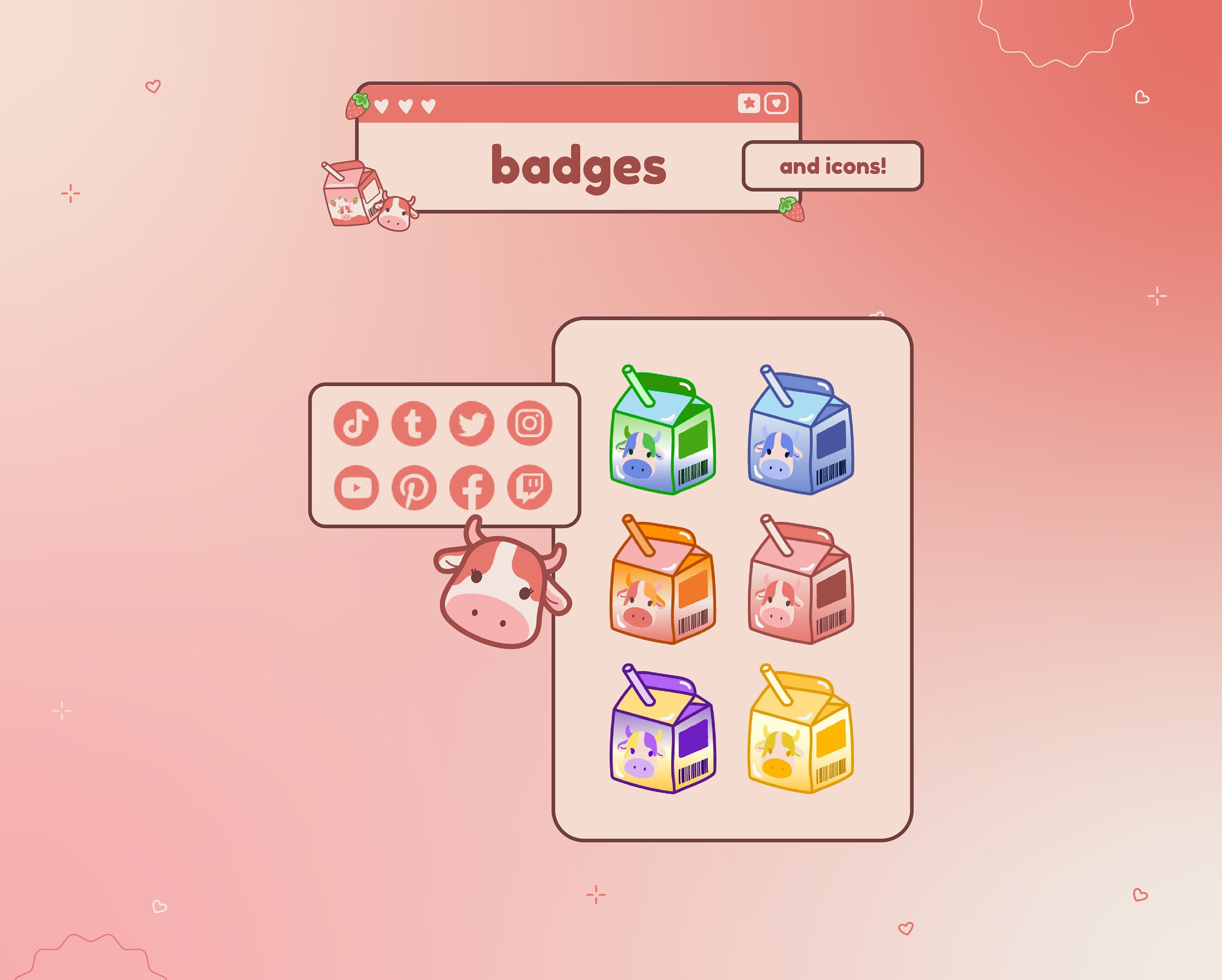 Strawberry Milk Stream Pack | Animated Scenes | Soft Pink Aesthetic ...