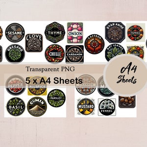 Spice Labels, 25 PNG Cliparts, Spice, Spicy, Label, Digital, Download ...