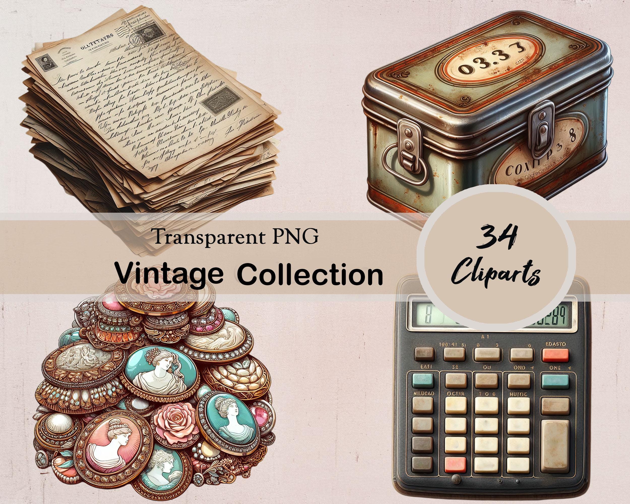 Vintage Collection Clipart, 34 PNG Cliparts With Transparent Background ...