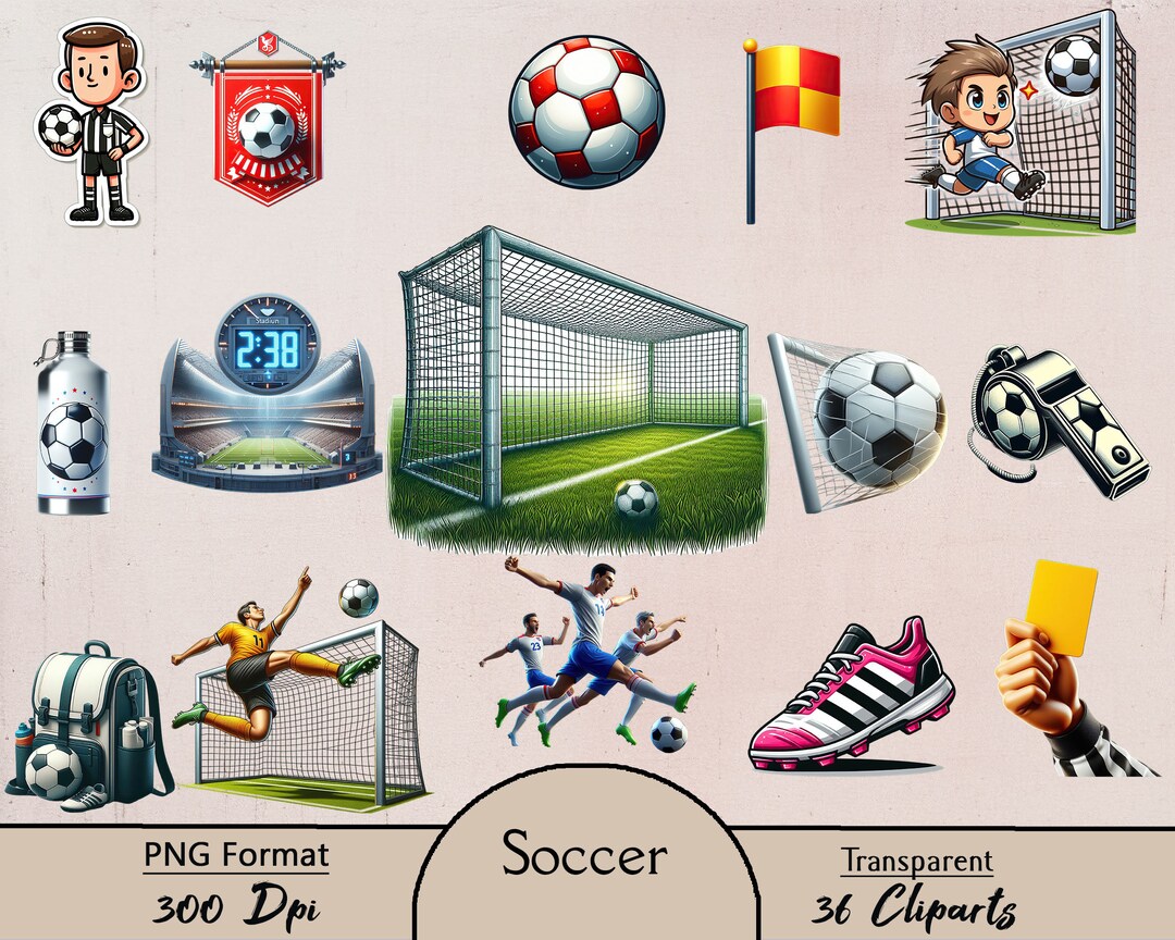 Soccer, 36 PNG Cliparts, Soccer Cliparts, Digital, Euro, Mundial ...