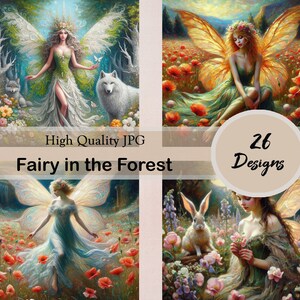 Fairy in the Forest, 26 Jpg Images, Fairy, Digital, Download, Forest ...