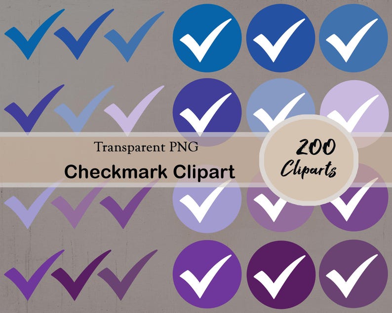 Checkmark Clipart, 100 Colors, 200 Cliparts, Rainbow Colors, School ...