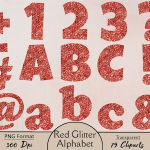 Red Glitter Alphabet, 79 PNG Cliparts, Glitter Alphabet, Numbers ...