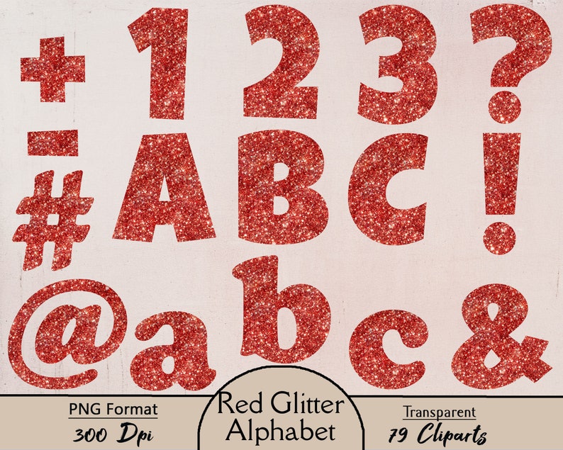 Red Glitter Alphabet, 79 PNG Cliparts, Glitter Alphabet, Numbers ...
