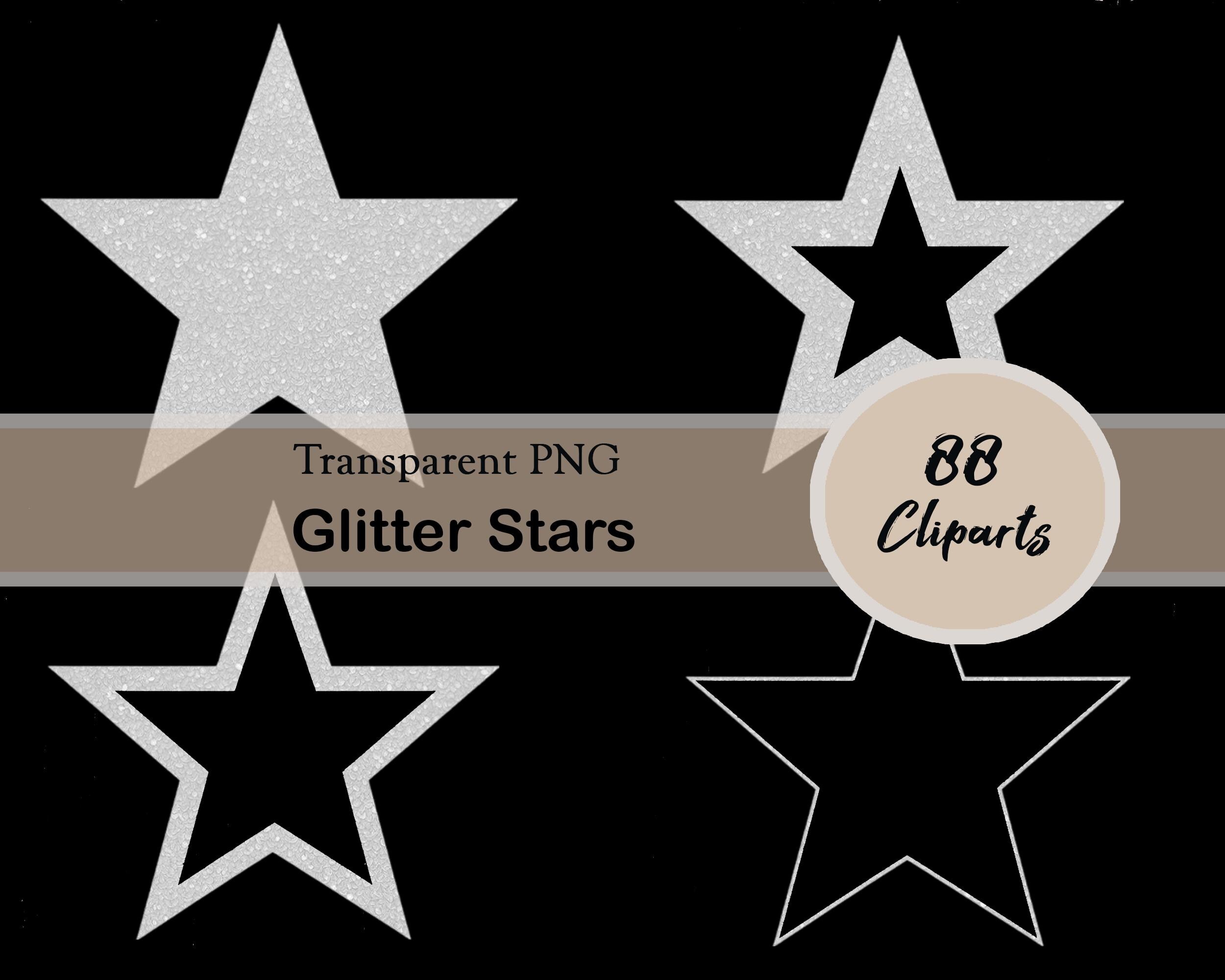Glitter Stars, 88 PNG Cliparts, Sparkly Gold, Silver, Multicolored ...
