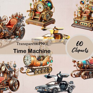 Time Machine, 60 PNG Cliparts, Time Travel, Fantasy, Past, Future, Time ...