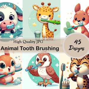 Animal Tooth Brushing, 45 JPG Images, White Teeth, Individual Cleaning ...