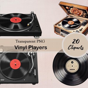 Vinyl Player, 20 PNG Cliparts, Record Player, Vintage Music, Retro ...