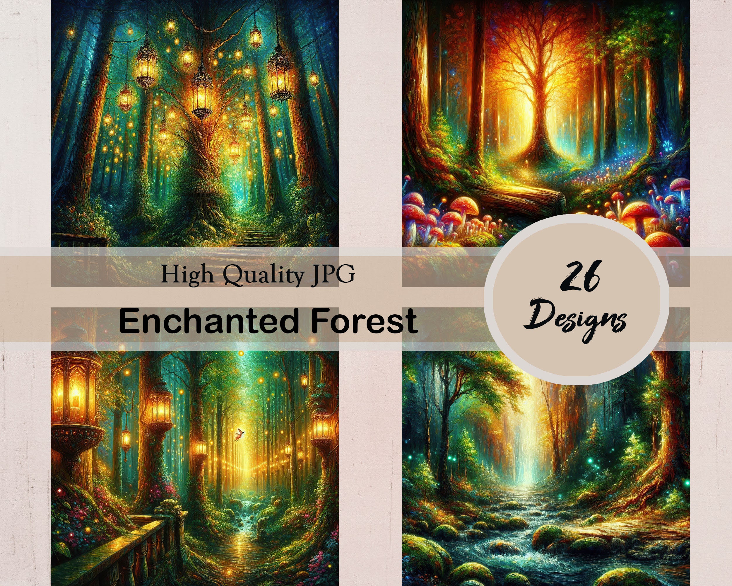 Enchanted Forest, 26 JPG Images, Forest Backdrop, Fairy Forest, Elven ...