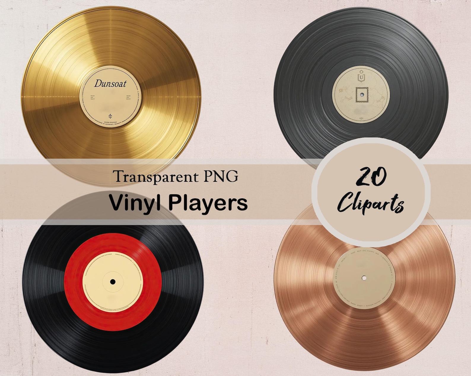 Vinyl Player, 20 PNG Cliparts, Record Player, Vintage Music, Retro ...