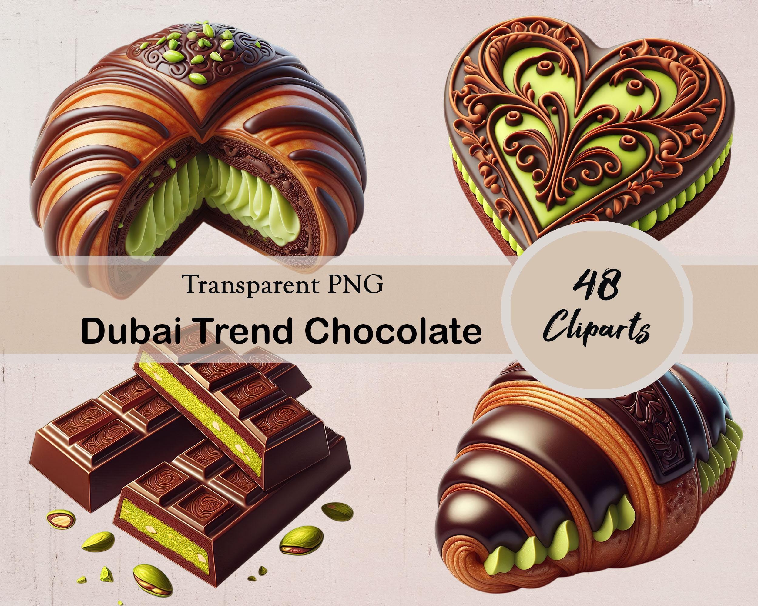 Dubai Chocolate Trend Clipart, Kadayif Pastry Sweets, 48 PNG Cliparts ...