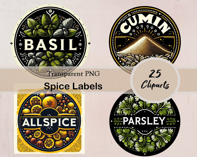 Spice Labels, 25 PNG Cliparts, Spice, Spicy, Label, Digital, Download ...