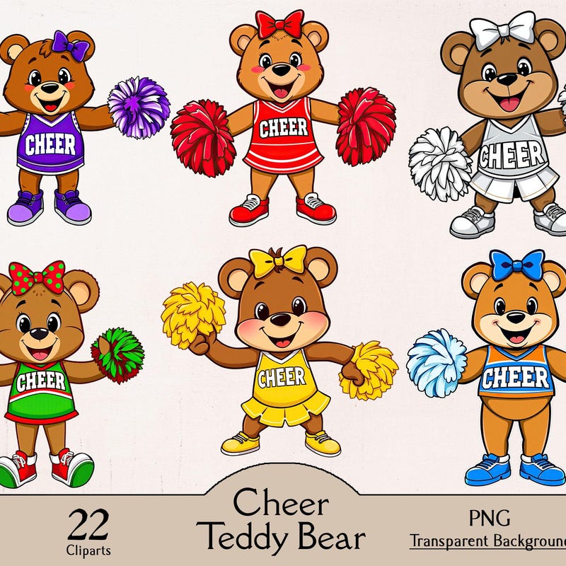 Cheerleader Bear Image - Etsy