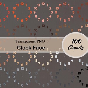 Clock Face, 100 Cliparts, 100 Colors, Clock Clipart, Clock Design ...