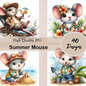 Summer Mouse, 40 JPG Images, Tropical Mouse, Hawaiian Mouse, Digital ...