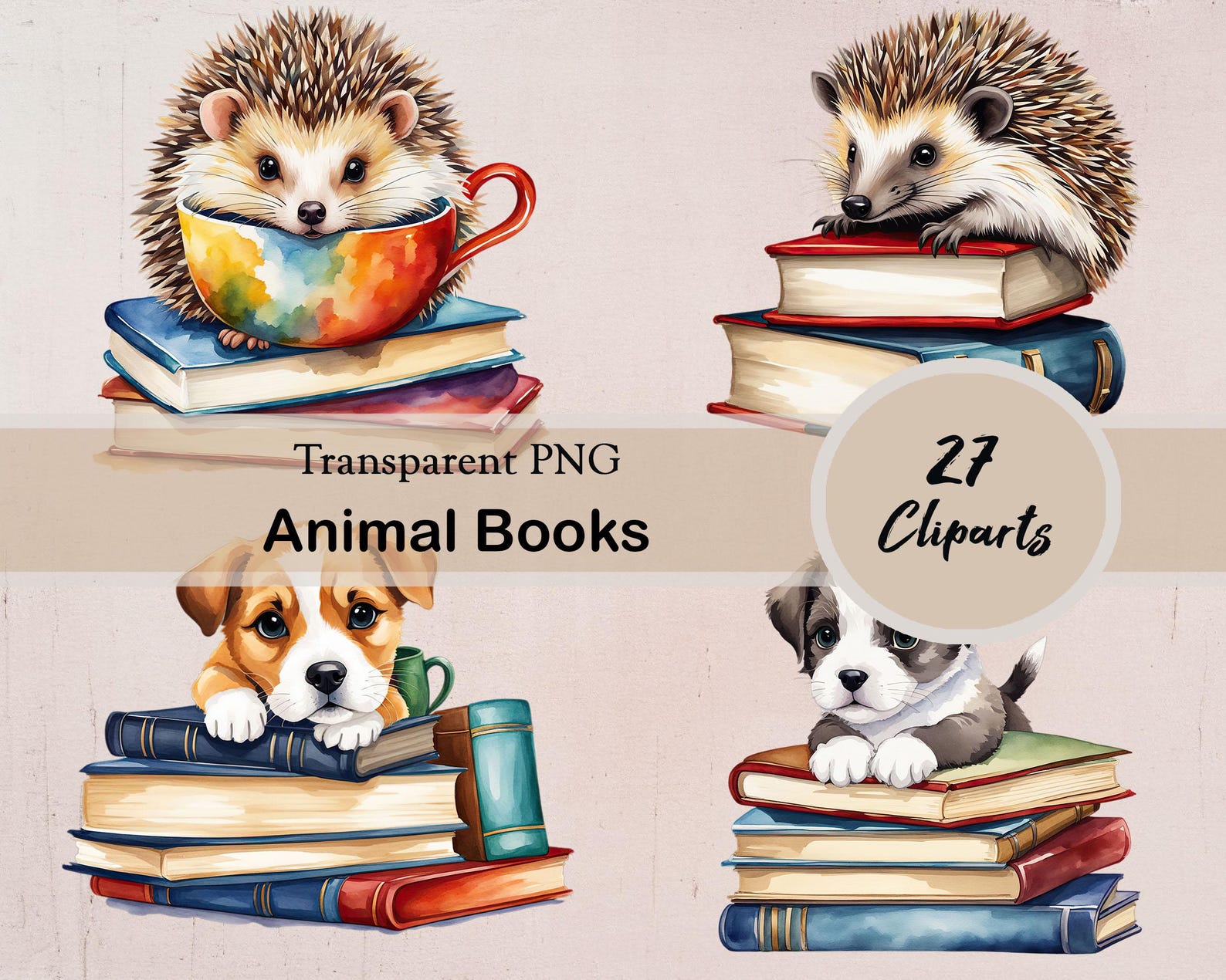 Animal Books, 27 PNG Cliparts, Animal Books, Animal Reading Book ...
