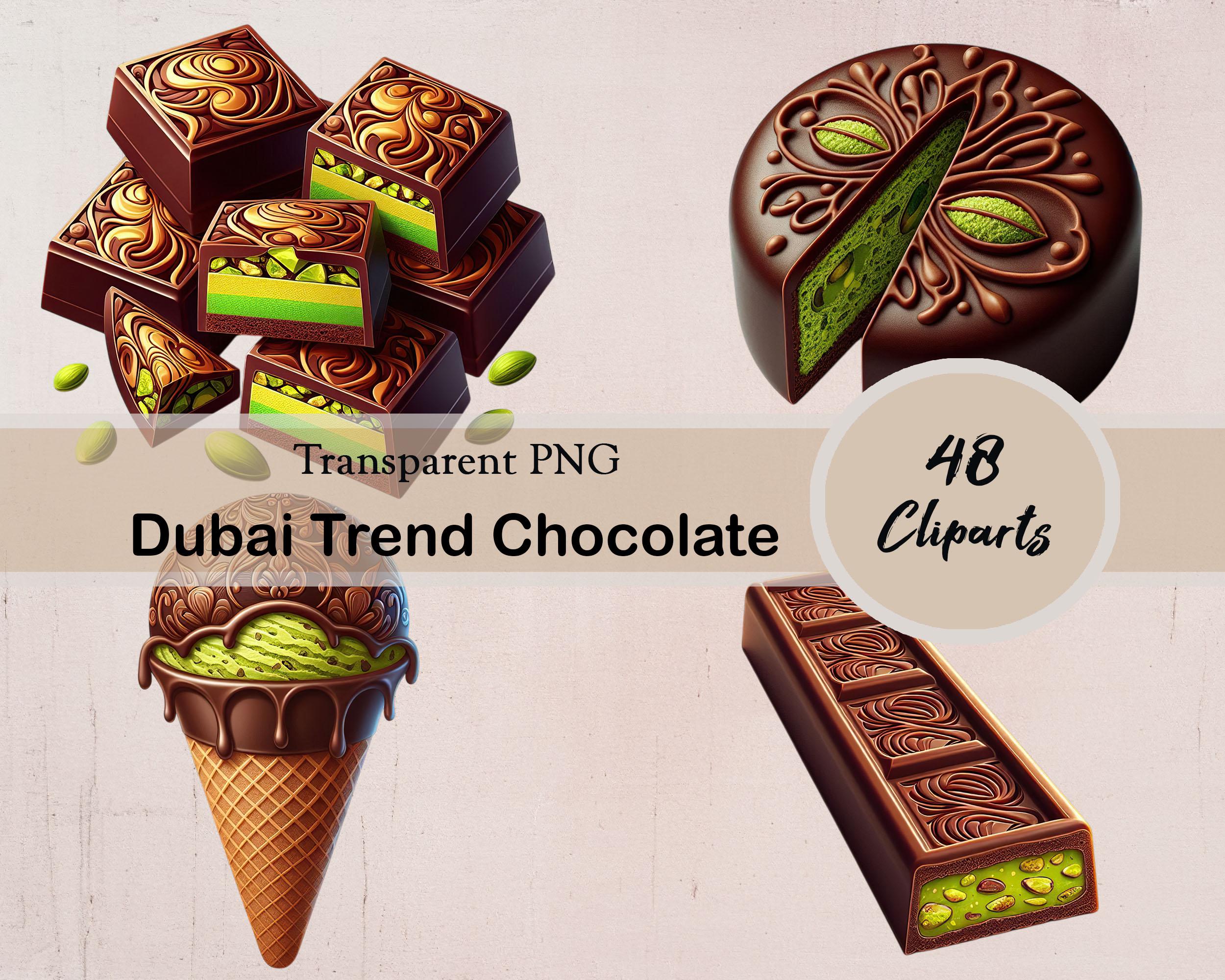 Dubai Chocolate Trend Clipart, Kadayif Pastry Sweets, 48 PNG Cliparts ...