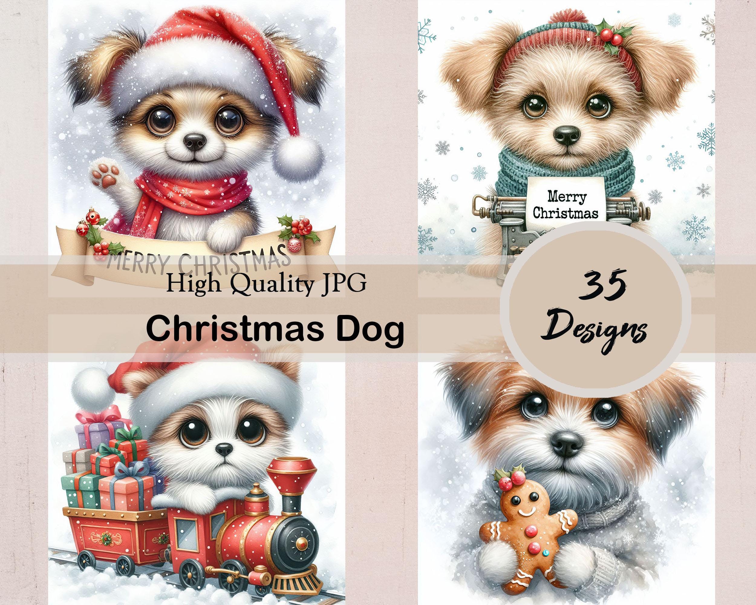 Cute Christmas Dogs,35 High Quality Jpg Images 4096x4096, Christmas ...