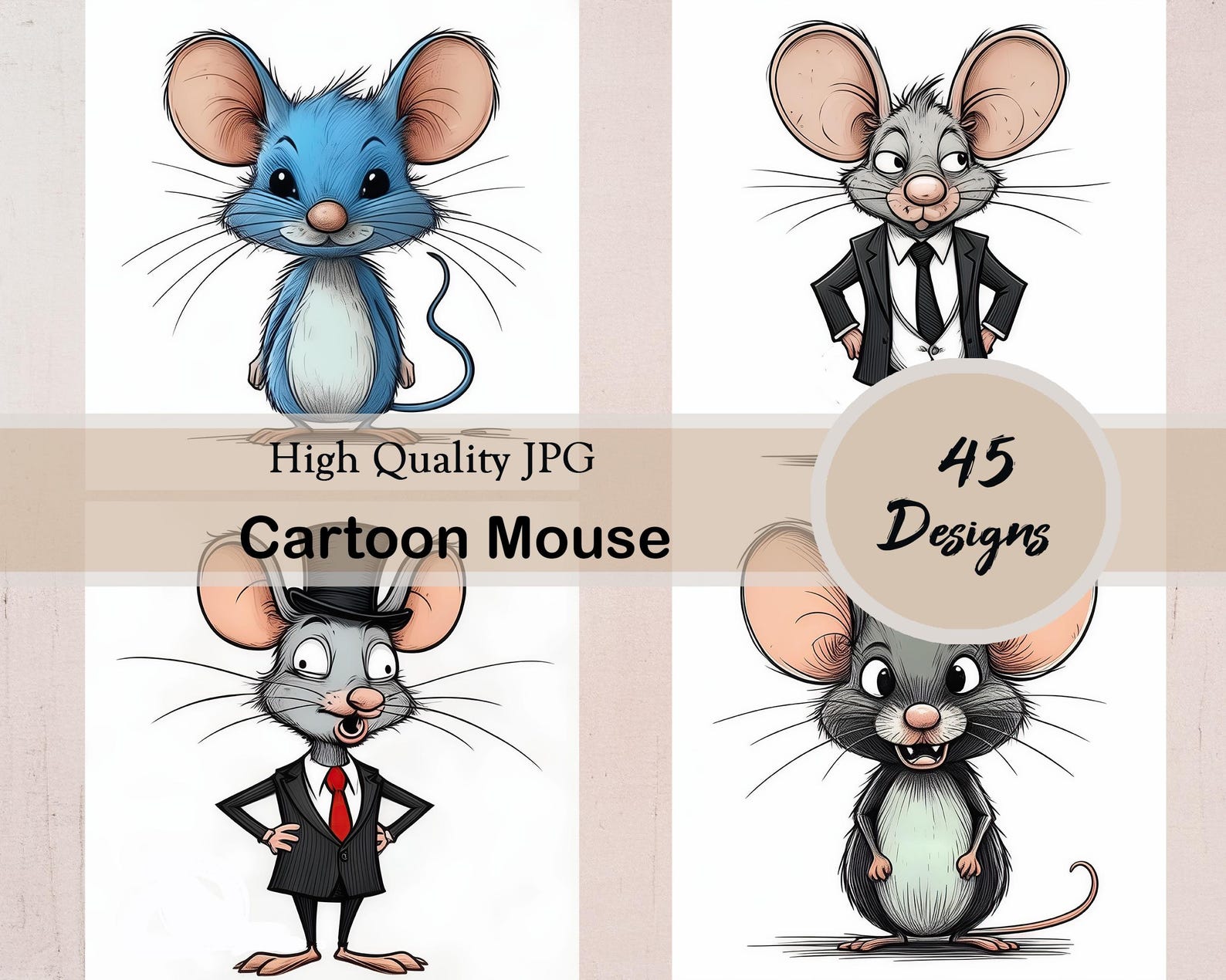 Cartoon Mouse, 45 JPG Images, Baby Room, Baby Shower, Crazy Mouse ...