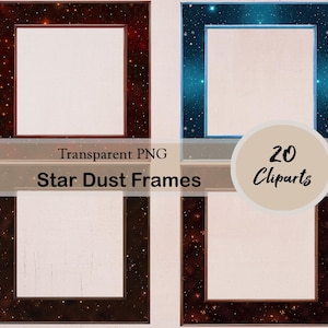 Star Dust Frames, 20 PNG Cliparts, Star Frames, Universe Frames, Space ...