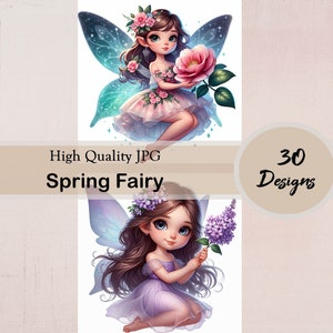 Spring Fairy, 30 Images Jpg, Clipart, Fairy Printables, Crafts, Fantasy ...