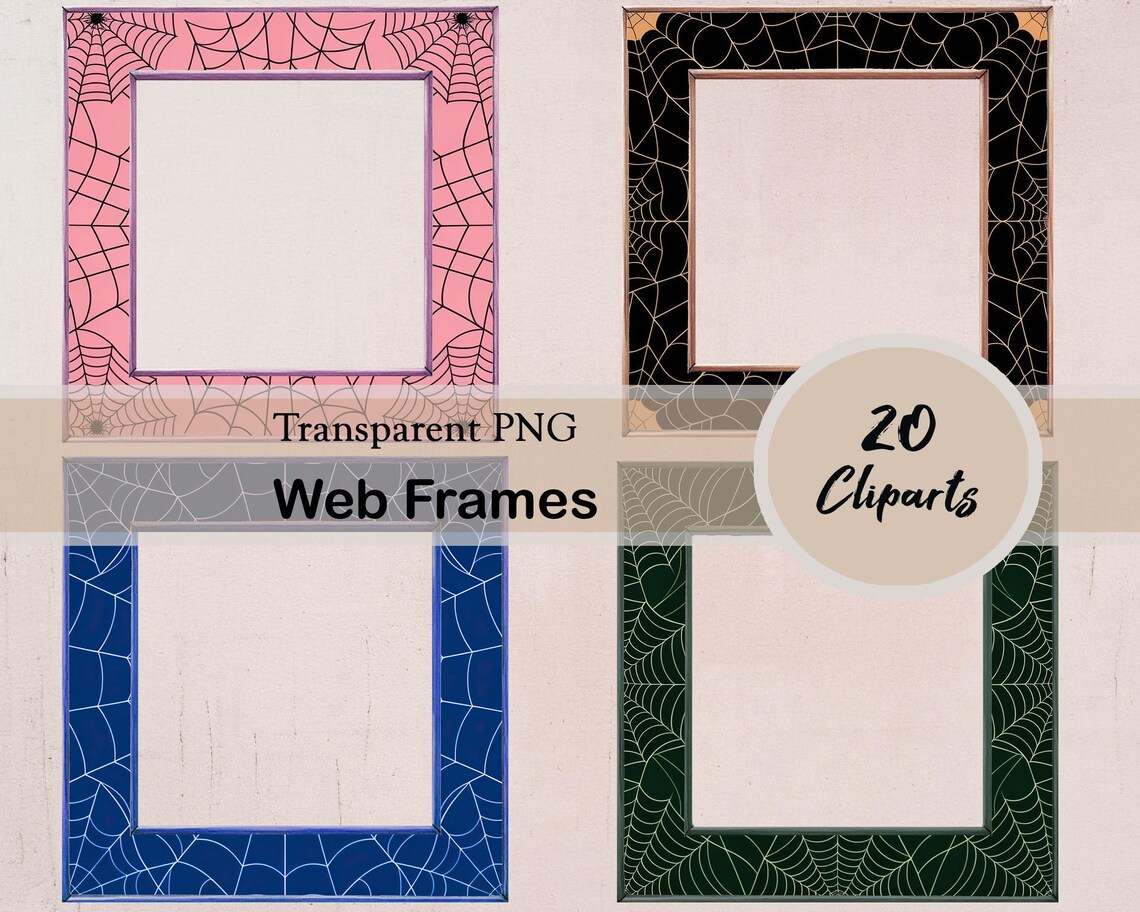Web Frames, 20 PNG Cliparts, Overlay, Spider, Web, Frame, Digital ...