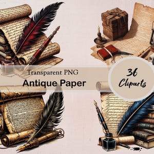 Antique Paper Clipart, 36 PNG Clipart, Vintage Paper, Vintage Books ...
