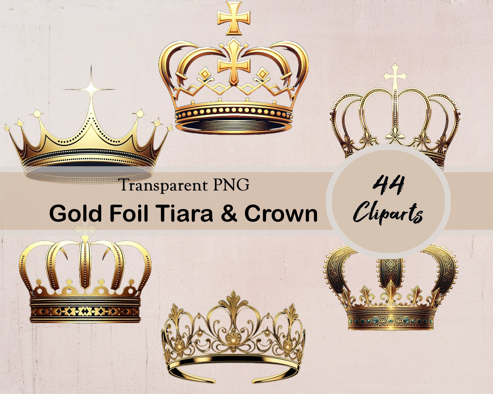 Gold Foil, Tiara, Crown, 44 PNG Cliparts, Gold Foil Tiara, Gold Foil ...