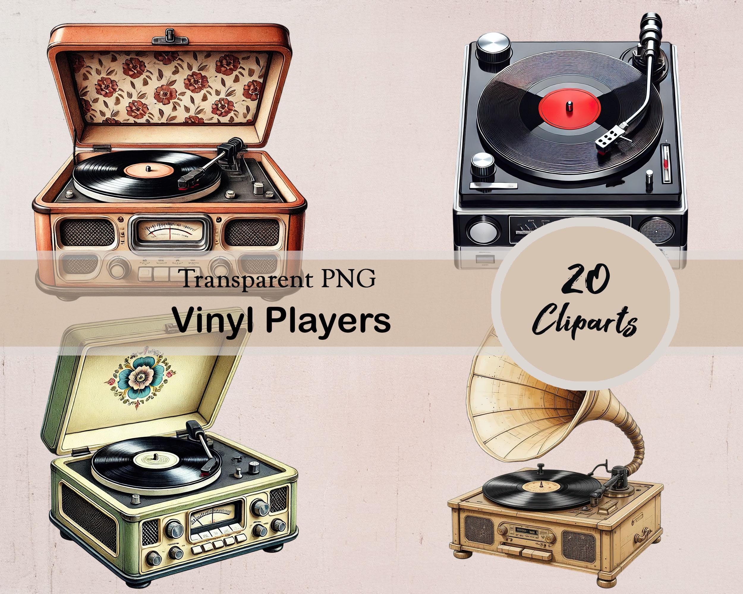 Vinyl Player, 20 PNG Cliparts, Record Player, Vintage Music, Retro ...